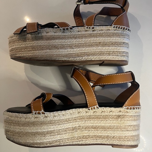 Loewe | Shoes | Loewe Gate 75 Platform Wedge Espadrille Sandals Saddle ...
